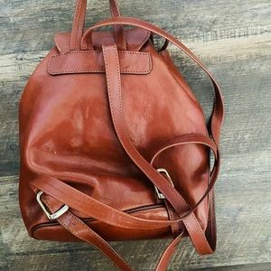Bags | French Leather Vintage Backpack | Poshmark
